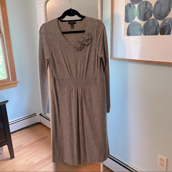 J. Crew | Dresses | Jcrew Cashmere Sweater Dress Gray Long Sleeved ...
